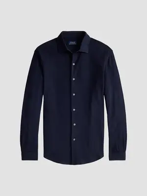 Polo Ralph Lauren Textured Honeycomb Cotton Shirt - Navy