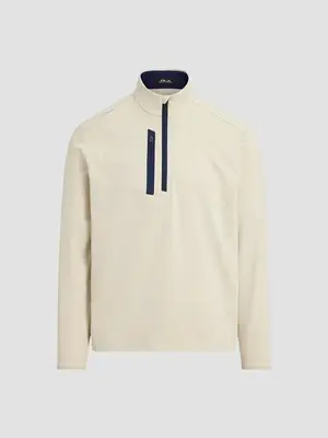 Rlx Ralph Lauren Stretch Jersey Quarter-zip Sweatshirt Basic Sand