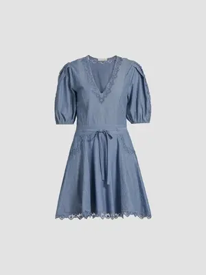 Ulla Johnson Camila Lace-trim Cotton A-line Minidress