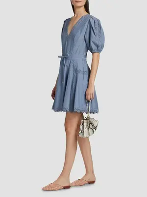 Ulla Johnson Camila Lace-trim Cotton A-line Minidress