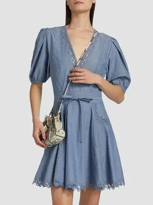 Ulla Johnson Camila Lace-trim Cotton A-line Minidress