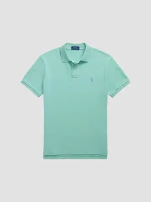 Polo Ralph Lauren Custom-slim-fit Mesh Polo Shirt - Celadon