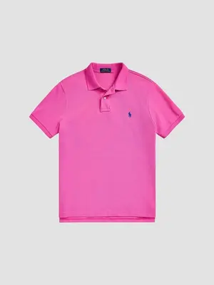 Polo Ralph Lauren Custom-slim-fit Mesh Polo Shirt - Peony