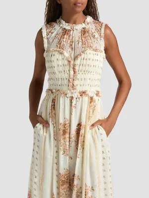 Ulla Johnson Kasia Printed Silk Chiffon Midi-dress