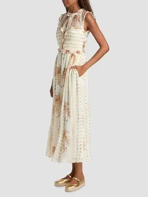 Ulla Johnson Kasia Printed Silk Chiffon Midi-dress