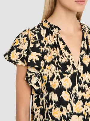 Ulla Johnson Lilo Flutter-sleeve Blouse - Multi