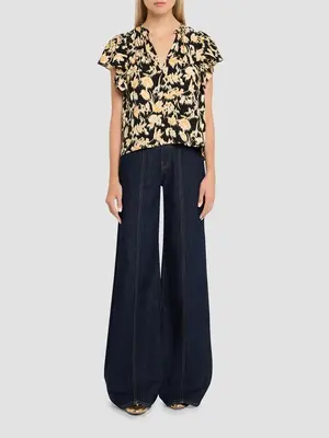 Ulla Johnson Lilo Flutter-sleeve Blouse - Multi