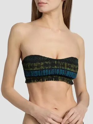 Ulla Johnson Marseille Smocked Bikini Top - Lagoon