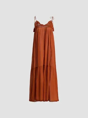 Ulla Johnson Linnea Cotton V-neck Midi-dress