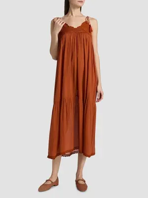 Ulla Johnson Linnea Cotton V-neck Midi-dress