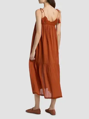 Ulla Johnson Linnea Cotton V-neck Midi-dress