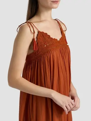 Ulla Johnson Linnea Cotton V-neck Midi-dress