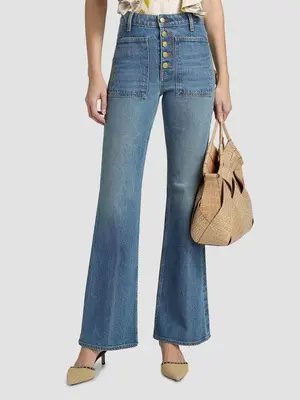 Ulla Johnson Stretch Lou Kick Flared Jeans