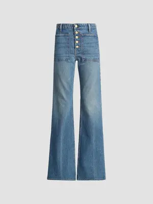 Ulla Johnson Stretch Lou Kick Flared Jeans - Danube