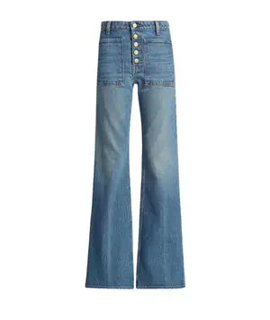 Ulla Johnson Stretch Lou Kick Flared Jeans - Danube