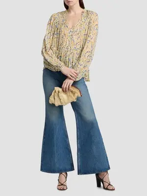 Ulla Johnson Leandra Printed Silk Blouse - Daffodil