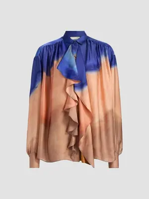 Ulla Johnson Gesture Printed Silk Blouse - Moontide