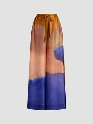 Ulla Johnson Julien Tie-dye Silk Wide-leg Pants