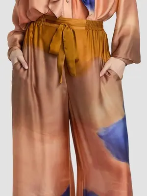 Ulla Johnson Julien Tie-dye Silk Wide-leg Pants