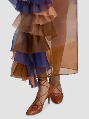 Ulla Johnson Yelena Ruffled Gradient Silk Maxi Skirt