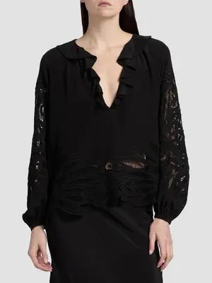 Ulla Johnson Adonis Silk Puff-sleeve Blouse - Noir