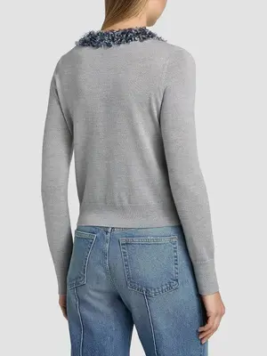 Ulla Johnson Anna Embellished-collar Merino Wool Cardigan - Ash