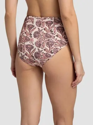 Ulla Johnson Zahara Printed High-waisted Bikini Bottom - Limestone