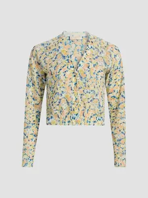 Ulla Johnson Vivienne Floral Cotton-blend Cardigan - Daffodil
