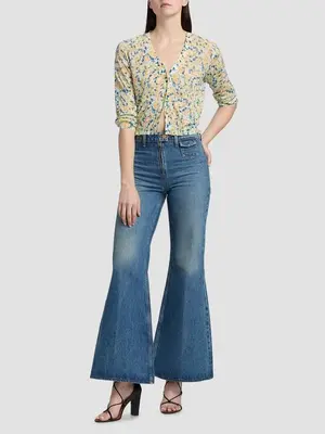 Ulla Johnson Vivienne Floral Cotton-blend Cardigan - Daffodil