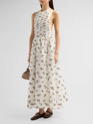 Ulla Johnson Fleurine Floral Organza Maxi Dress
