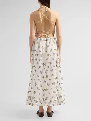 Ulla Johnson Fleurine Floral Organza Maxi Dress - Violet Leaf