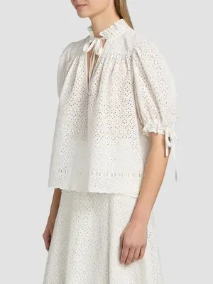 Ulla Johnson Aloutte Eyelet Cotton Top