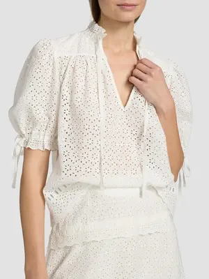 Ulla Johnson Aloutte Eyelet Cotton Top