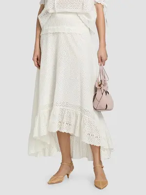 Ulla Johnson Violetta High-low Cotton A-line Midi-skirt - Pristine