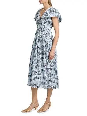 Ulla Johnson Lyria Abstract Cotton-blend Midi-dress