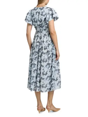 Ulla Johnson Lyria Abstract Cotton-blend Midi-dress