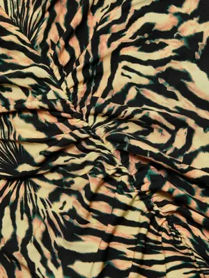 Ulla Johnson Nova Ruched Tiger-print Long-sleeve Top - Celestite