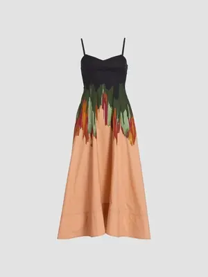 Ulla Johnson Nova Splatter-paint A-line Midi-dress