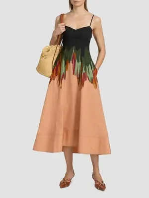 Ulla Johnson Nova Splatter-paint A-line Midi-dress