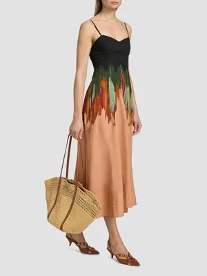 Ulla Johnson Nova Splatter-paint A-line Midi-dress