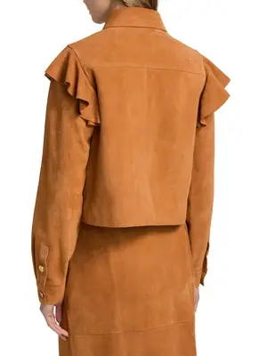 Ulla Johnson Matilde Ruffle Suede Jacket