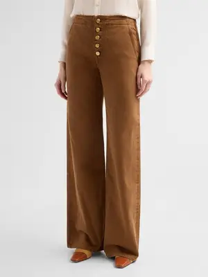 Ulla Johnson Jasmine Cotton Wide-leg Jeans - Umber