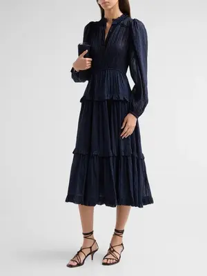 Ulla Johnson Ardelle Clip Dot Cotton Midi-dress