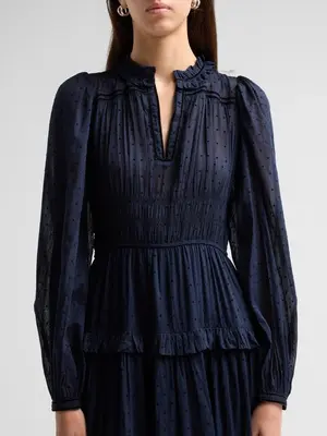 Ulla Johnson Ardelle Clip Dot Cotton Midi-dress