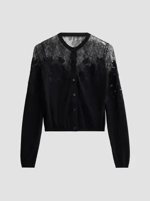 Ulla Johnson Talia Merino Wool-mesh Cardigan - Noir