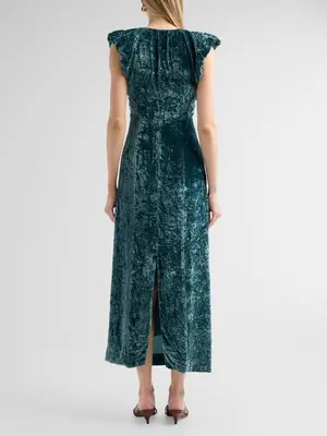 Ulla Johnson Astra Crushed Velvet Column Maxi Dress