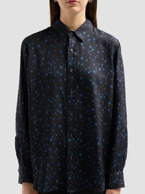 MOTHER The Bestie Silk-blend Shirt - Rockstar