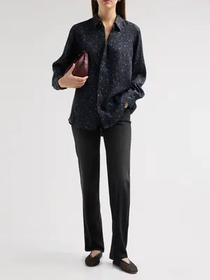 MOTHER The Bestie Silk-blend Shirt - Rockstar