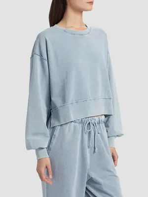STELLAE DUX Stretch Cotton-blend Long-sleeve Top