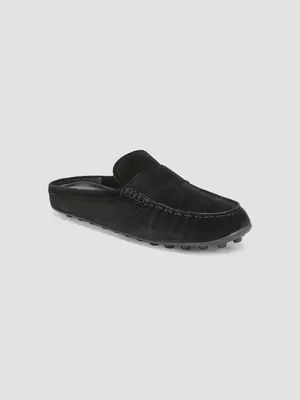 Vince Berkley Driver Suede Mules - Black